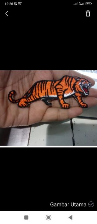 Bordir logo harimau Ukuran 9cm fuul benang rapi bagus dan tebal ...