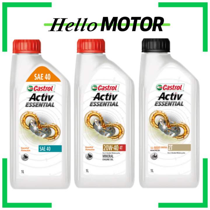 CASTROL ACTIV ACTIVE ESSENTIAL GO MINYAK HITAM SAE40 20W50 2T ACTIV ...