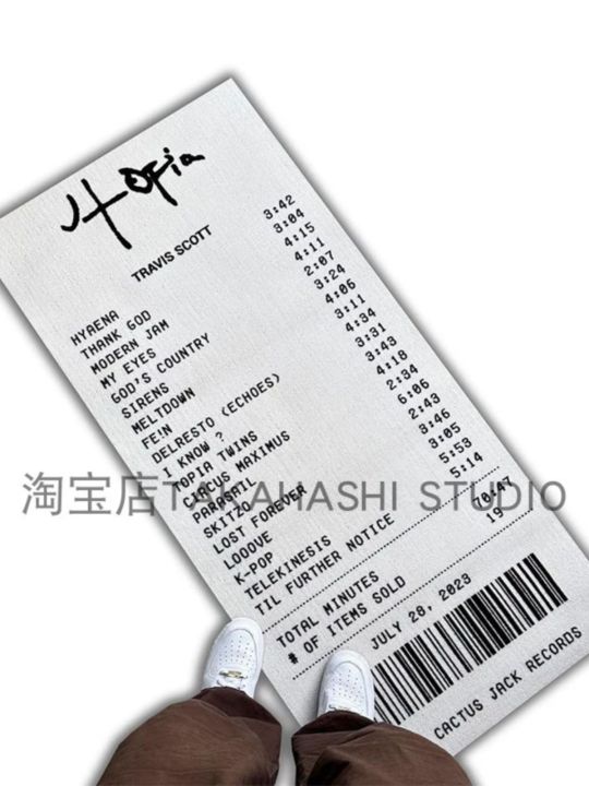 Takashi Studio Rap Singer Travis Scott Album Receipt Carpet Tyler the ...