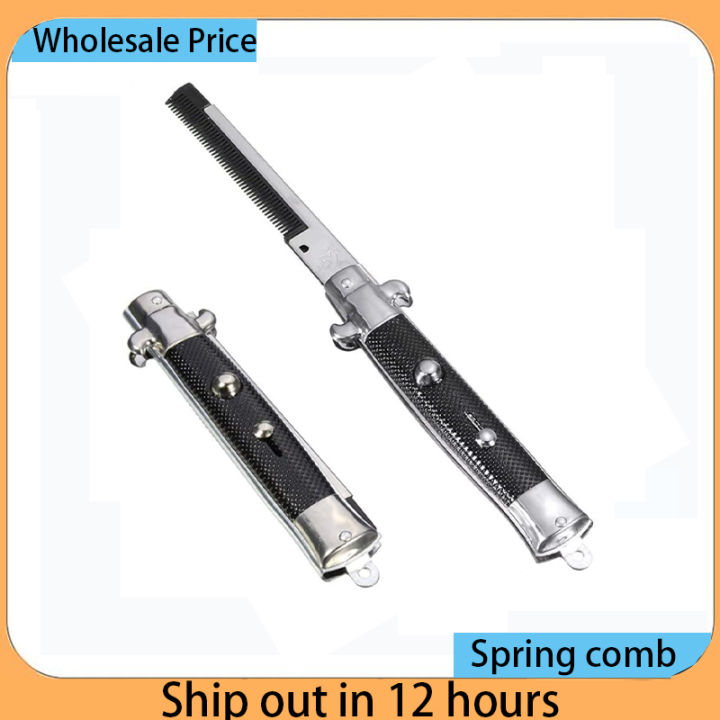 Portable Travel Large Back Head Butterfly Pocket Automatic Jump Comb ...