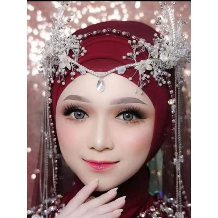Haeymytha Bandana Wedding Mutiara Juntai / Crown Pengantin Murah ...