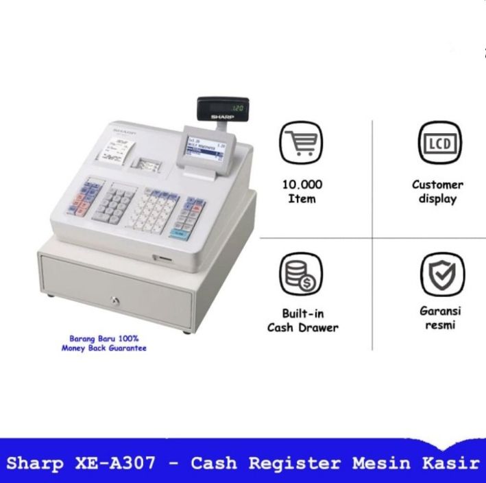 Cash Register XE-A307 Mesin Kasir SHARP 307 #Garsnsi Resmi | Lazada ...