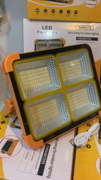 Vimite 2000W Portable Solar Flood Light Emergency Lighting Outdoor ...