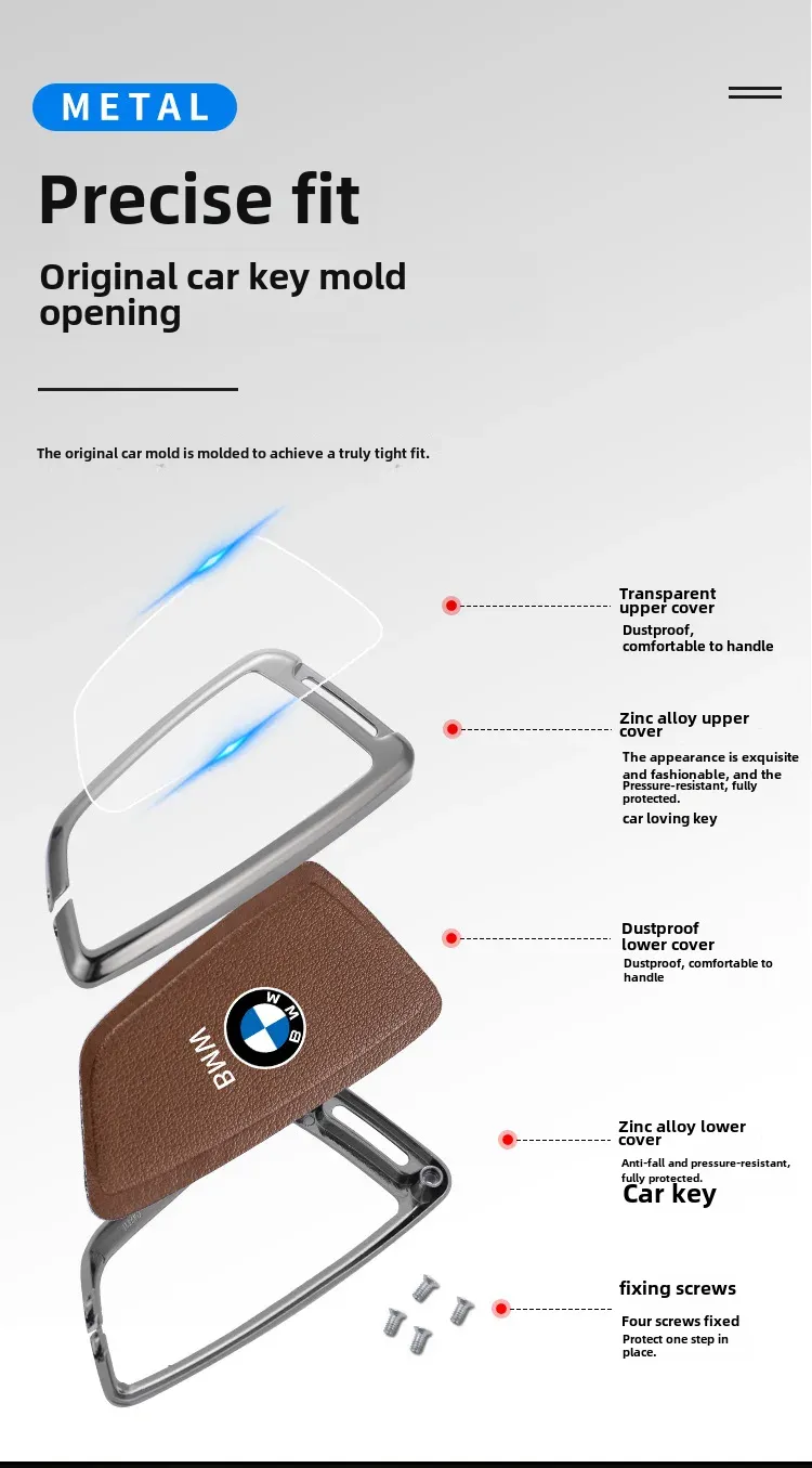 Bmw Car Key Case Compatible 5 Series 530L 3 Series 325li 4 6 7 ...