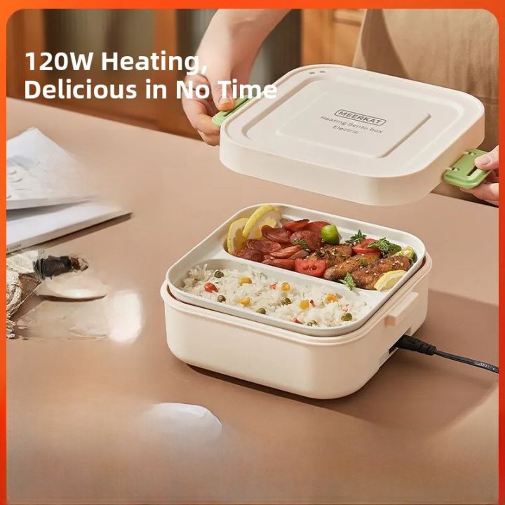 Double Compartment Stainless Steel Heating Lunch Box Electric Plug-In ...