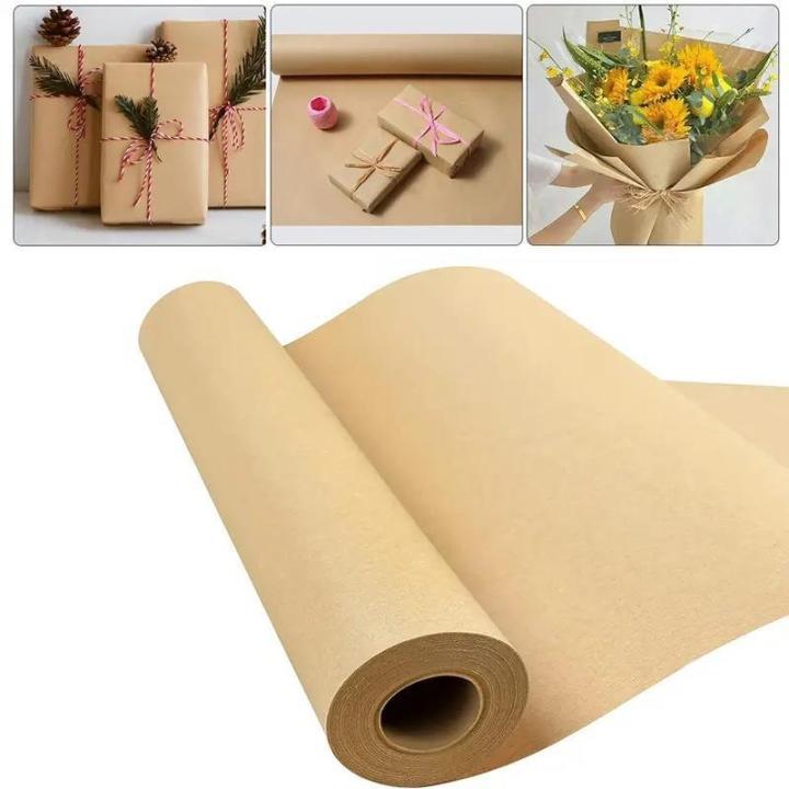 10M Brown Kraft Paper Roll For Gift Wrapping Moving Packing Art Craft ...