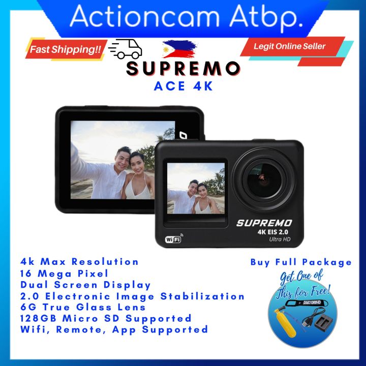 Supremo Ace 4K Dual Display Waterproof Action Camera | Lazada PH