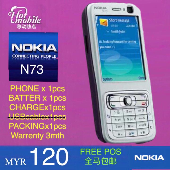 Original NOKIA N73 2nd Renew.Set Telefon 原装诺基亚 N73 二手翻新手机、 | Lazada