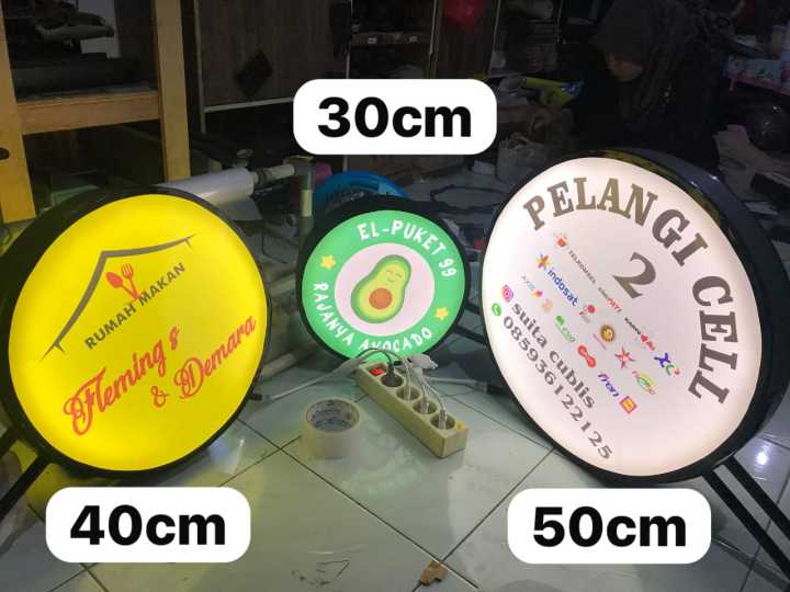 Neon Box custom desain bulat bracket besi | Lazada Indonesia