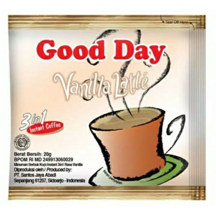 GOOD DAY RASA VANILLA LATTE ( 10 SACHET ). 100 % ORIGINAL RASA DARI ...