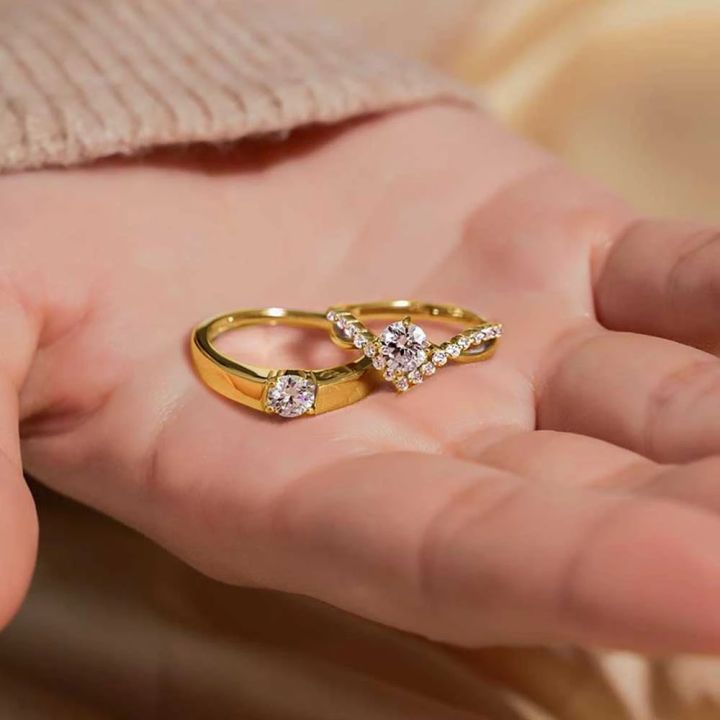 Simple gold engagement ring designs for couple store