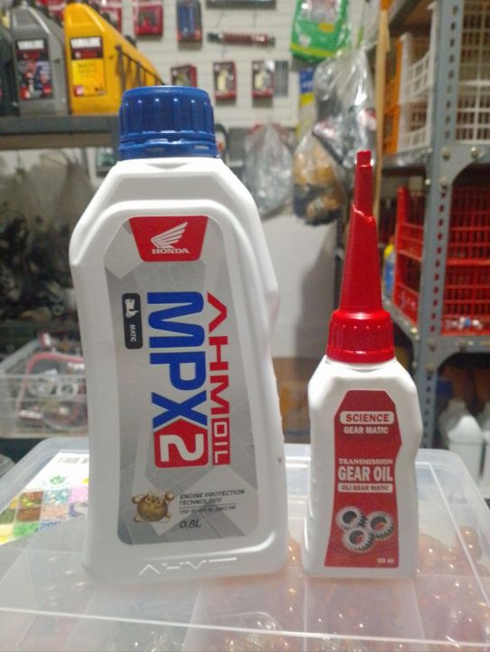oli ahm mpx 2 set plus gardan untuk matic Honda beat,Vario,scopi,spacy ...