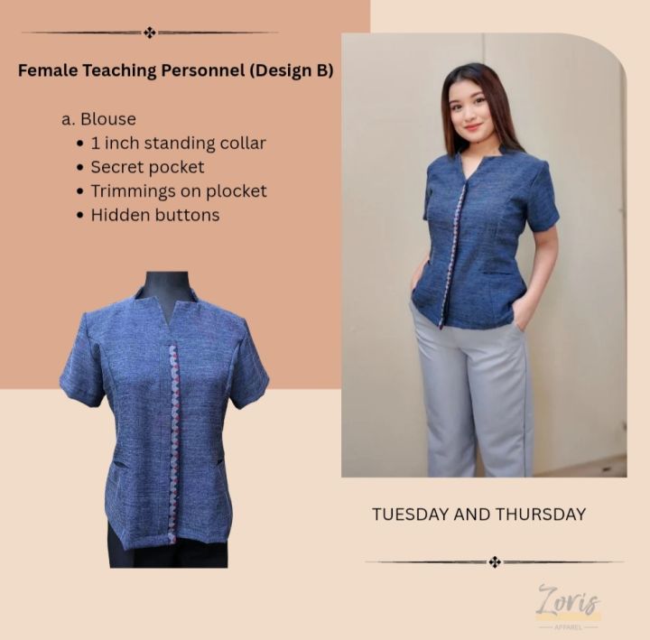DepEd 2025 Female Teachers Uniform RTW ready to wear "Tuesday/Thursday ...