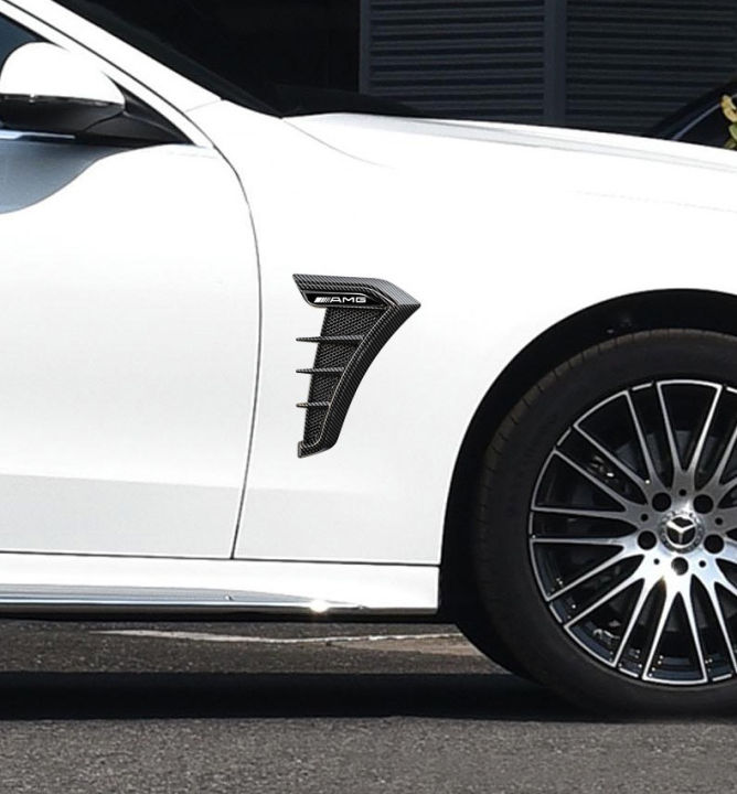 High quality 2pcs Carbon Fiber Car Fender Decoration Side Blade Badge ...