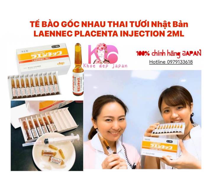 Vỉ 10 ống Tiêm Tế bào gốc nhau thai tươi Nhật Bản Laennec Placenta ...