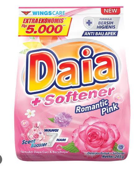 Daia deterjen bubuk kemasan 245 gr romantic pink | Lazada Indonesia