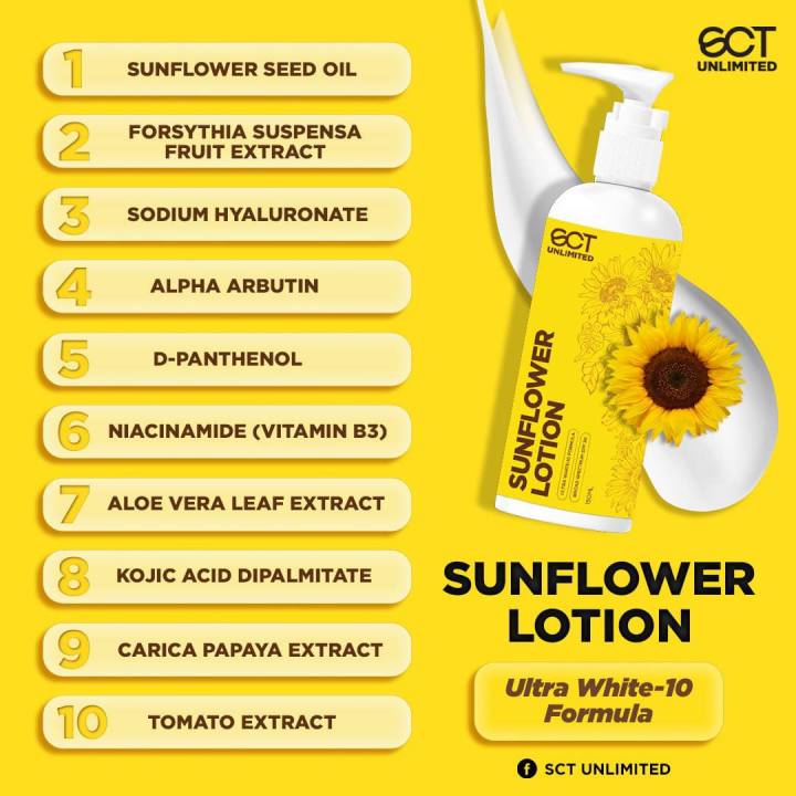 SCT Unlimited Sunflower Lotion with Ultra White-10 Formula and SPF30 ...