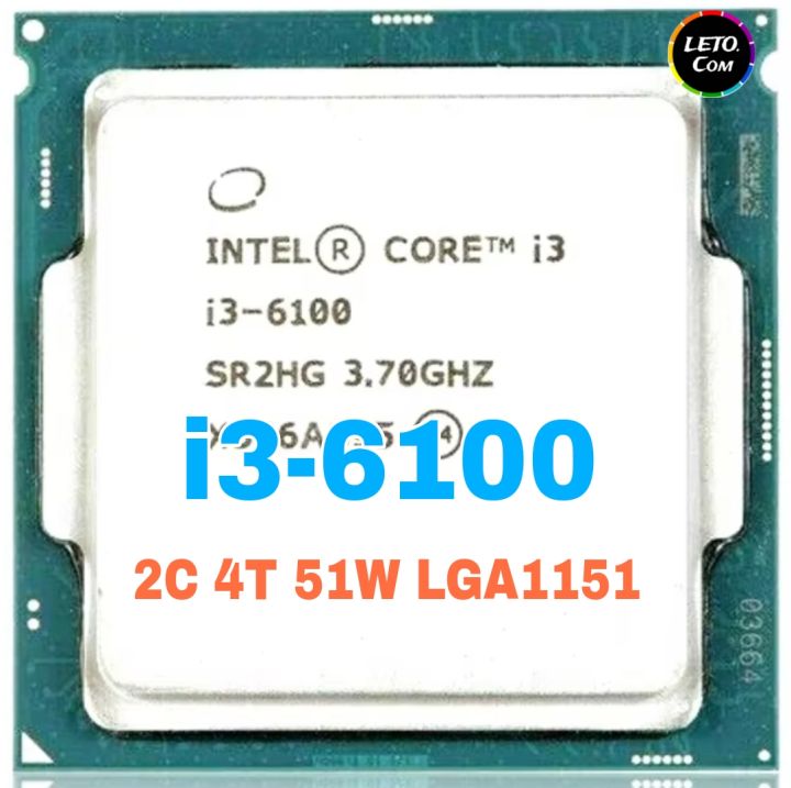 ซีพียู CPU Intel Core i3-6100 3.7GHz 2คอ4เทรด LGA 1151 ฟรีซิลิโคน1ซอง i3 6100 | Lazada.co.th