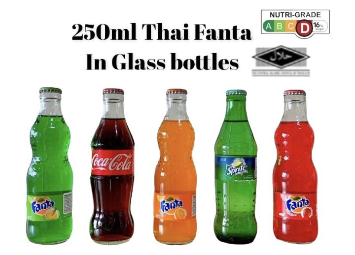 [250ml bottle] Halal Thai Coca Cola/ Fanta/ Sprite Glass Bottle ...
