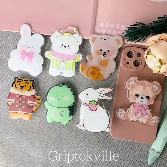 Griptok Acrylic Tiger PopSocket การ์ตูนติดหลังมือถือ ที่ติดโทรศัพท์ กริ๊บต็อก | Lazada.co.th