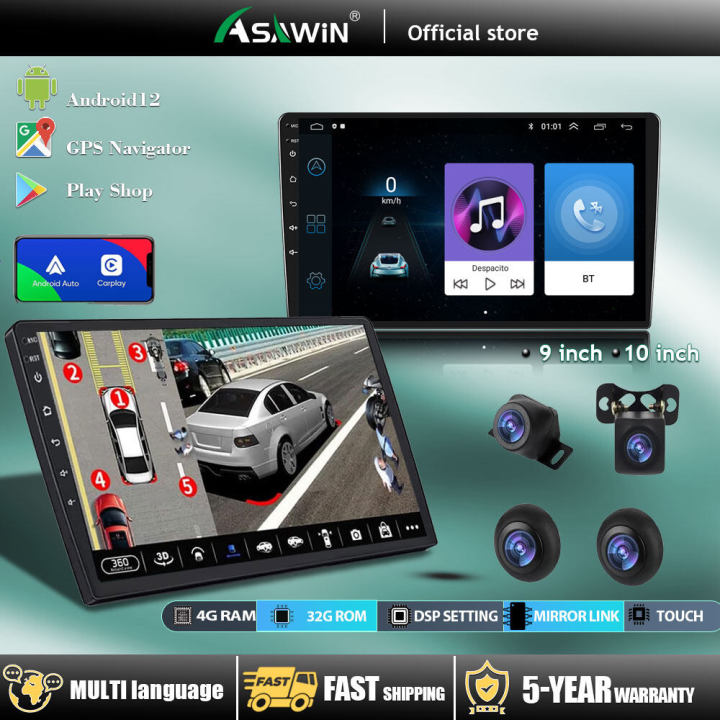 Aasaviz 360 Camera Car Radio Android Player 8 Core 4G+32G DSP Car ...