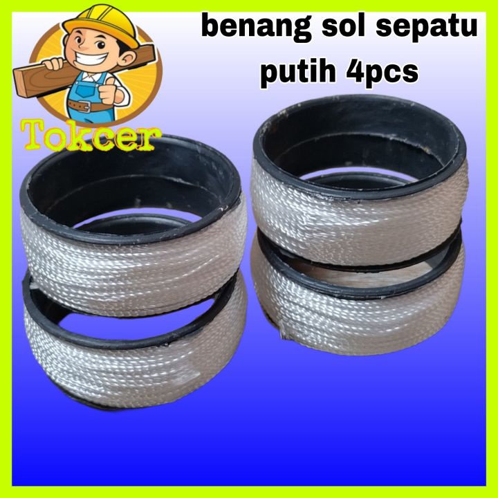 benang sol sepatu warna putih 4pcs rol kecil | Lazada Indonesia