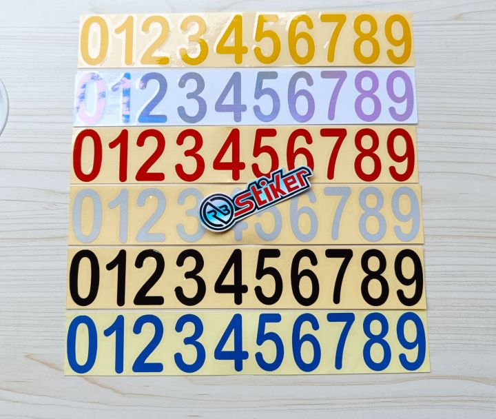 Stiker cutting ANGKA plat nomor motor Nopol motor | Lazada Indonesia