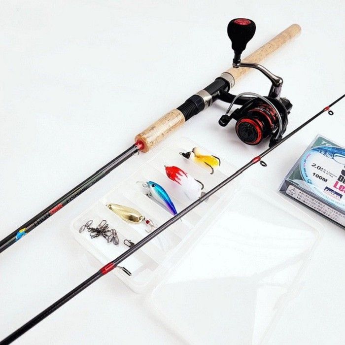 Bộ cần câu lure Thunder máy đứng Deukio FS2000 tặng bộ mồi câu BCM21 ...