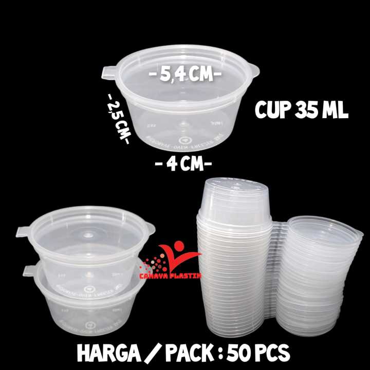 Cup Saos 35ml Isi 50pcs / Wadah Plastik Saos Sambal Mayonaise ...