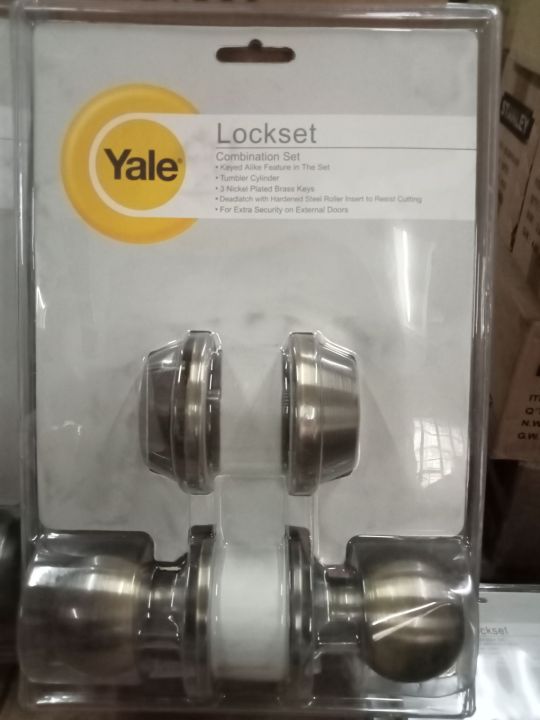 YALE DOOR KNOB DOORKNOB SET MAIN ENTRANCE COMBO PACK SINGLE LOCK ...
