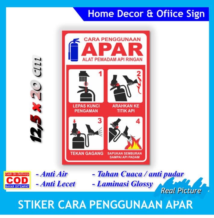 Stiker penggunaan APAR cara menggunakan alat pemadam api ringan sticker ...