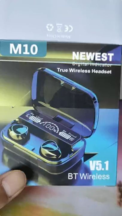 M10 TWS Bluetooth Earphones with Mic HiFi Stereo Led Light Durable ...
