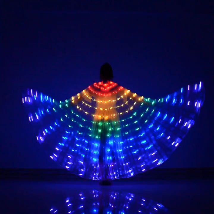 AceDeal LED Light Up Butterfly Wings Five Color Belly Dance Wings Led ...