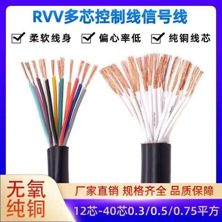 Cáp Điều Khiển Đồng Tròn RVV 40 Sợi 24 Sợi 30 Sợi 0,3/0,5/0,75 Vuông Sợi Tín Hiệu Cáp Bảo Vệ Cáp ...