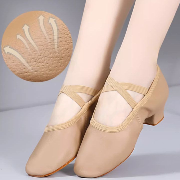 Sepatu Kets Dansa รองเท้าแจ๊สคุณภาพสูงพื้นรองเท้ากันลื่นสีดำกันลื่น ...