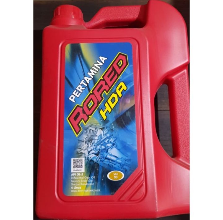 Oli Transmisi Gardan Pertamina Rored HDA SAE 90 API GL-5 Galon 4 Liter ...