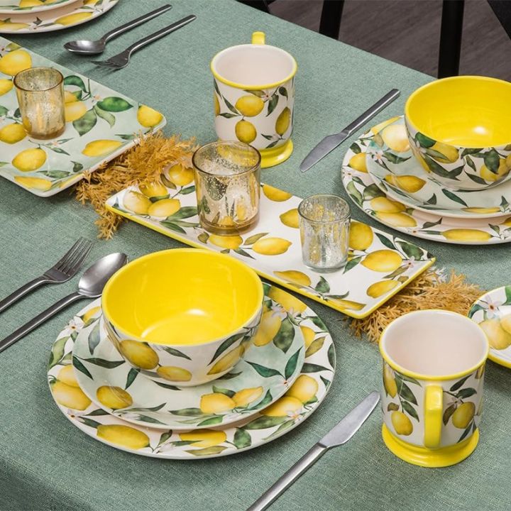 OMK Lemon Series Ceramic 6 inch Bowl 800ML Tableware Set | Lazada PH