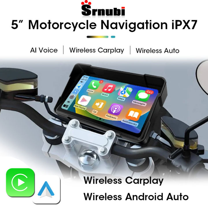 Portable Motorcycle 5 7 Inch Wireless Carplay & Android Auto IPX7 ...