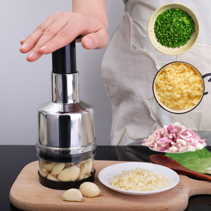 Onion Press Chopper Hand Vegetable Chopper Stainless Steel Manual Food ...