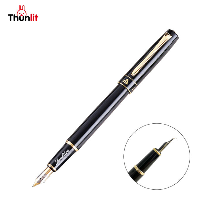 Thunlit lukisan Fountain Pen Bent Nib 1.0mm keluli tahan karat Fude Nib ...