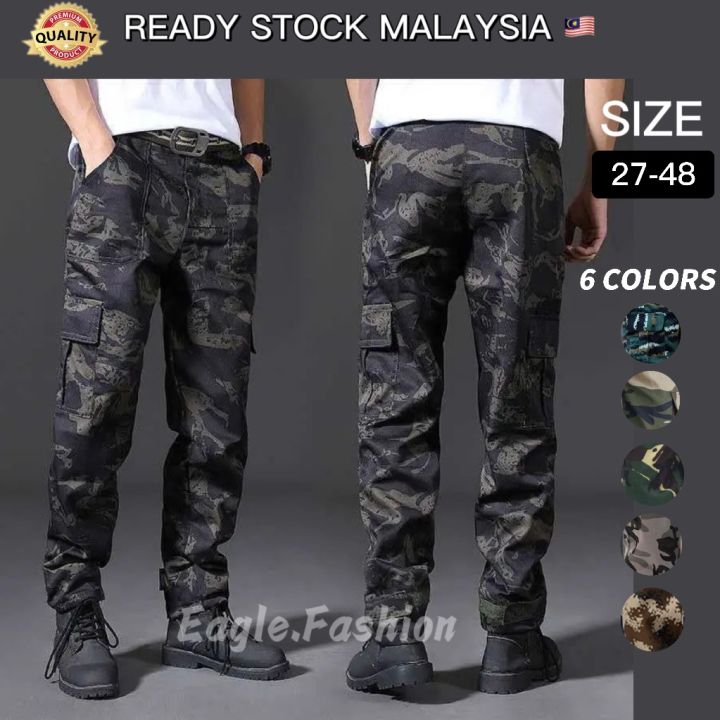 VIRAL🔥 Seluar Askar Unisex 4 pocket Army long pants men Camouflage ...