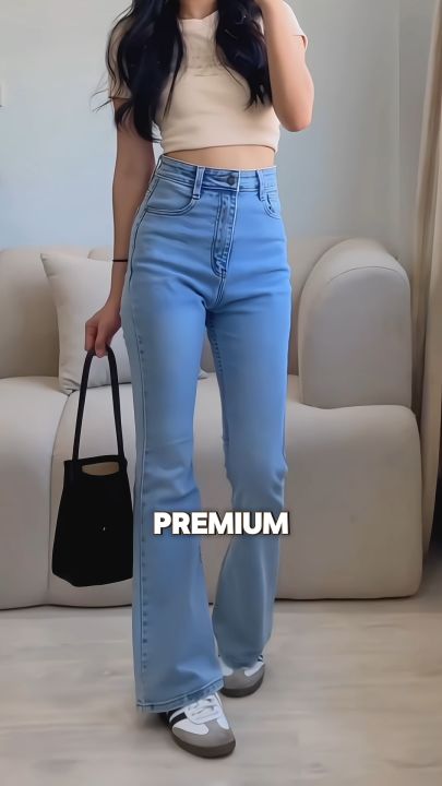 Highwaist Jeans Streach Wanita Cutbray || Korean Style Straight Loose ...