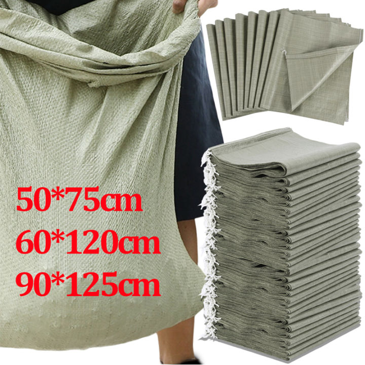 20/10Pcs Large Heavy Duty Transport Bags / Green Woven Poly Sacks ...