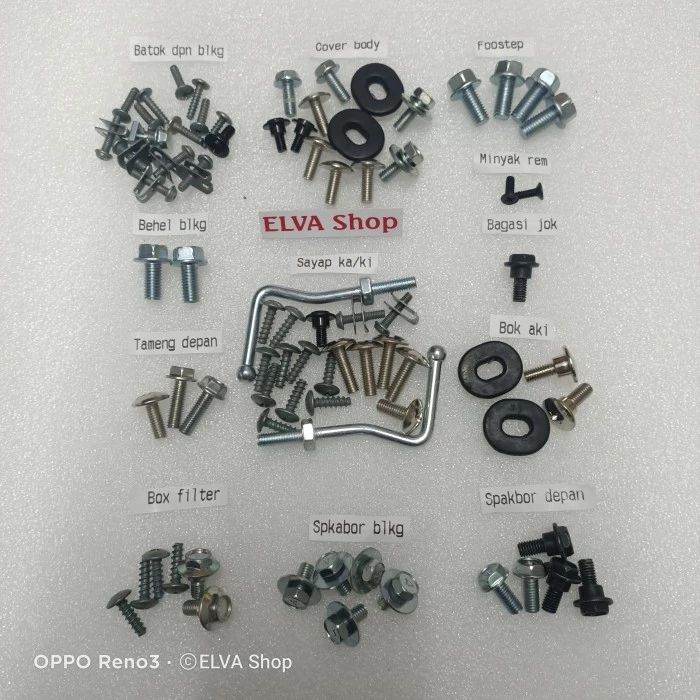 baut lengkap body full supra 100 cc supra fit lama supra x lama ...