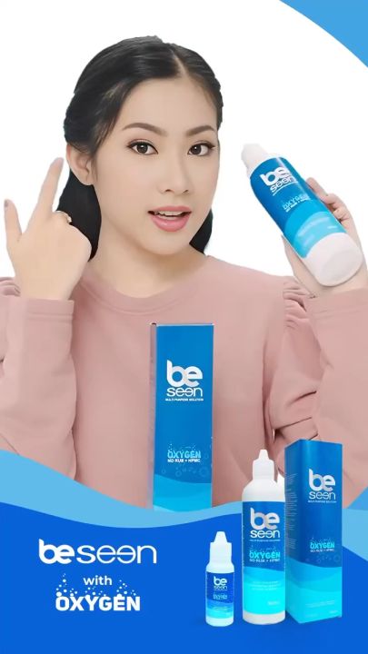 Cairan / Air Pembersih Softlens Be seen 60ml 360ml With Oxygen By Omega ...