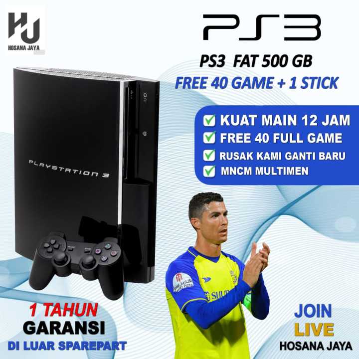 ps3 fat 500gb + 2 STICK WIRELLES FULL GAME TERBARU | Lazada Indonesia