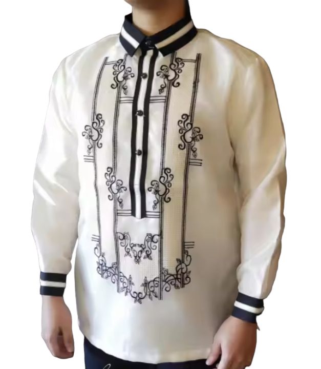 barong Tagalog |modern barong Tagalog black embroidery design | Lazada PH