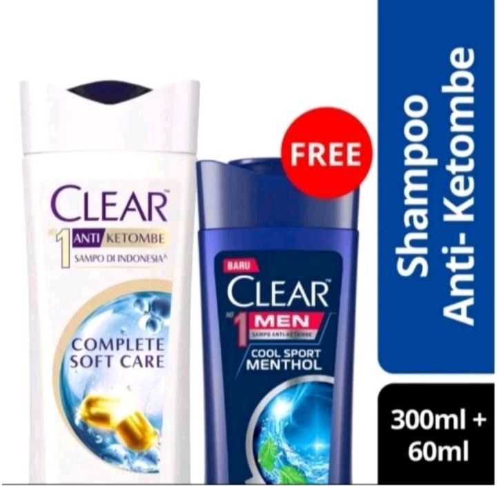 CLEAR Shampoo Anti Ketombe Complete Soft Care 300ml free 60 ml exp 2024 bln 09 | Lazada Indonesia