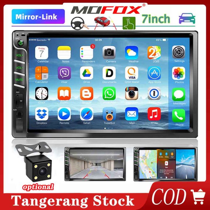 【Stok Lokal】MOFOX Radio Mobil 2Din Universal 7 inci HD IOS/Android Mirrorlink Mobil MP5 ...