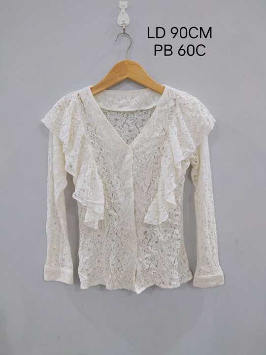 dress renda vintace warna putih layer | Lazada Indonesia